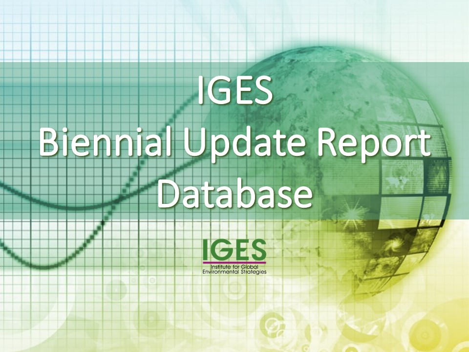 Biennial Update Report (BUR) Database | IGES